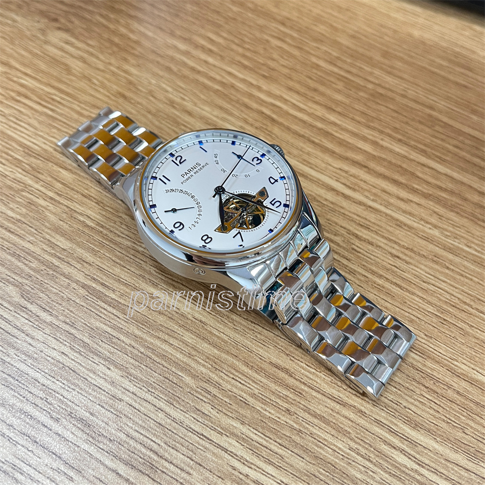 43mm Parnis Automatic Movement Men's Boys Casual Watch Power Reserve ...