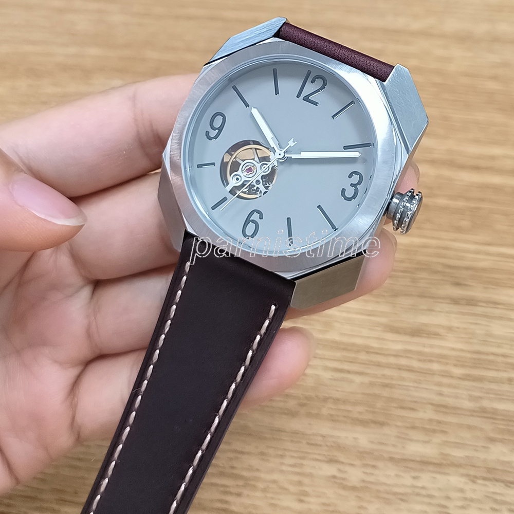 Parnis 40mm Automatic Movement Men's Mechanical Watch Square Case ...